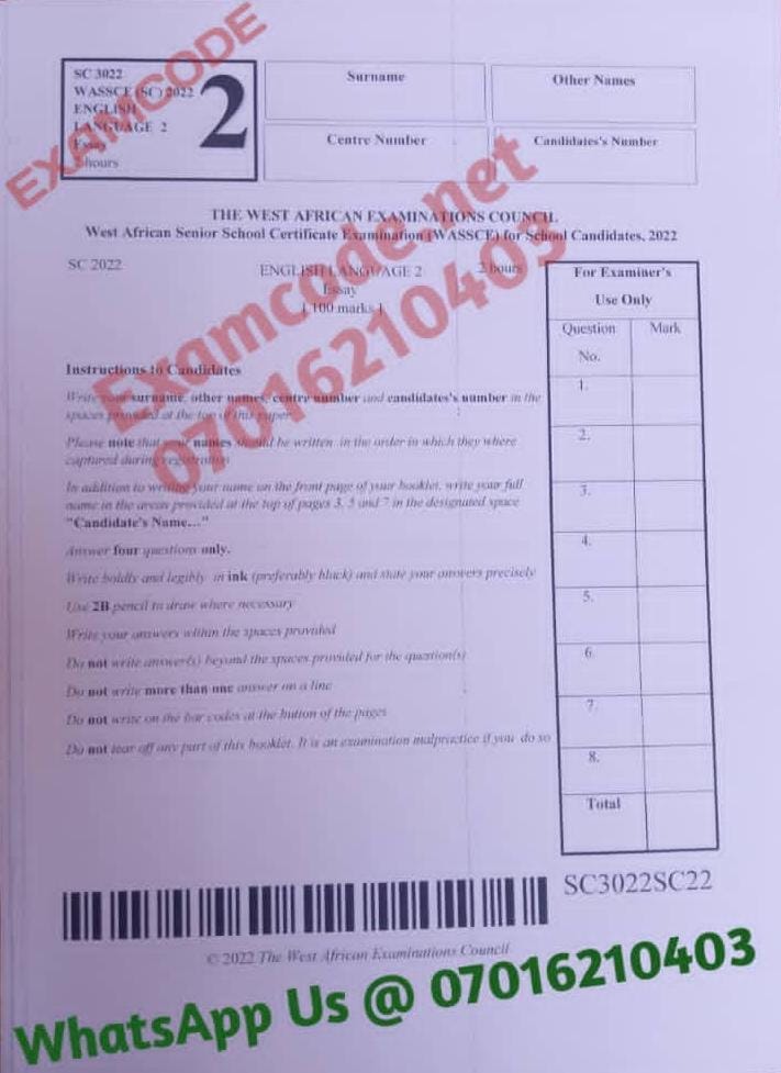 2024 WAEC English Language Questions And Answers Now Available See 2024 WAEC English Language Questions And Answers Now Available See